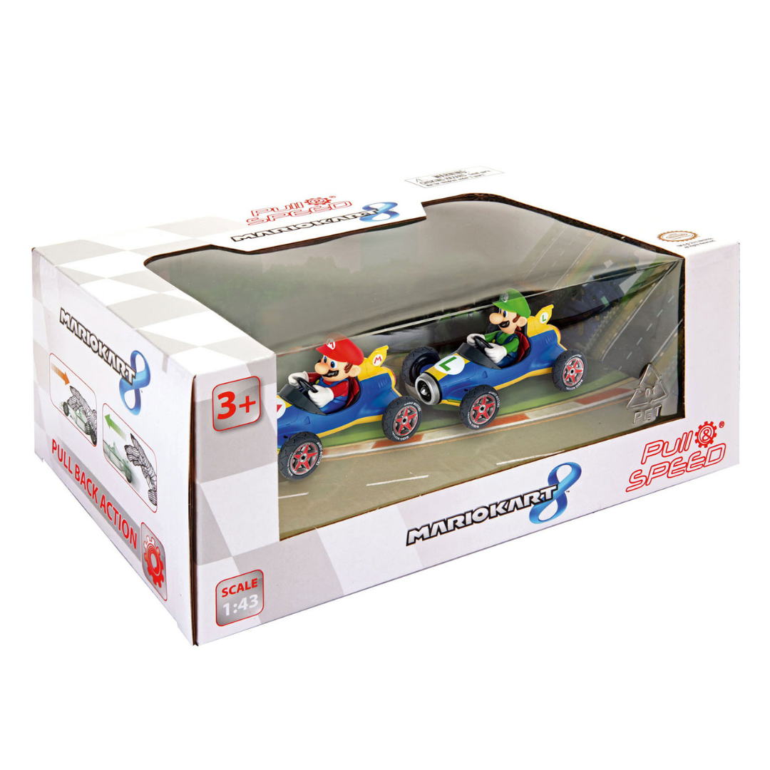CARRERA LICENSED PULL N SPEED MARIO KART MACH8 TWINPACK – Playbh