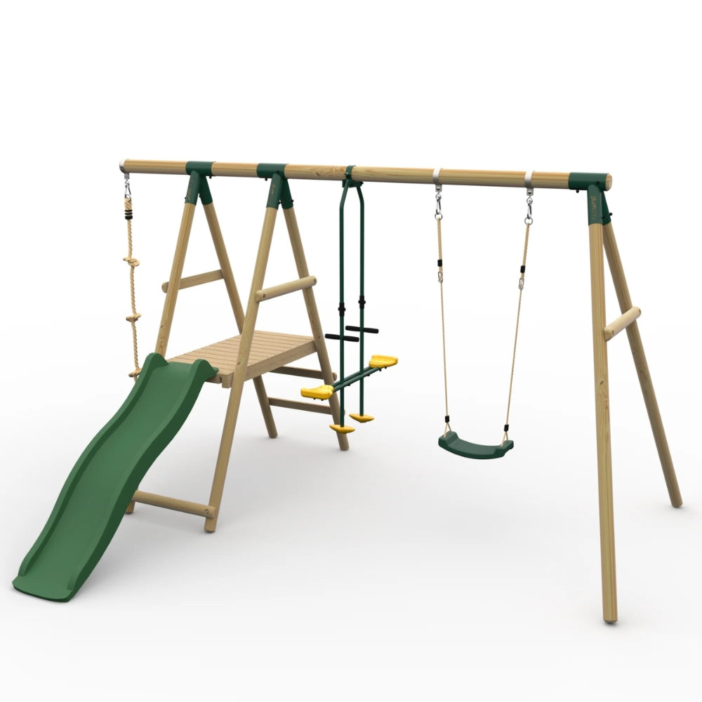 Plum® Meerkat Wooden Swing Set – Playbh